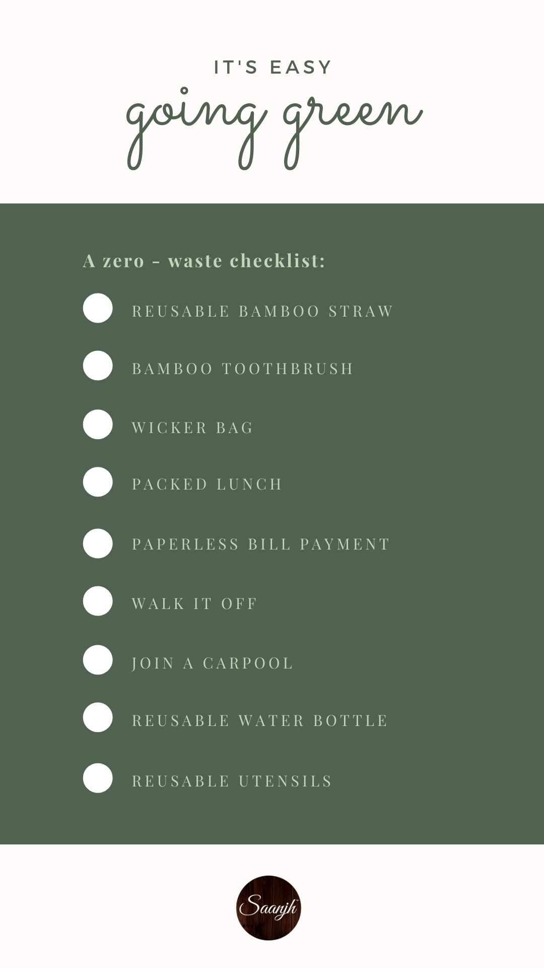 A zero waste checklist! – Saanjh India